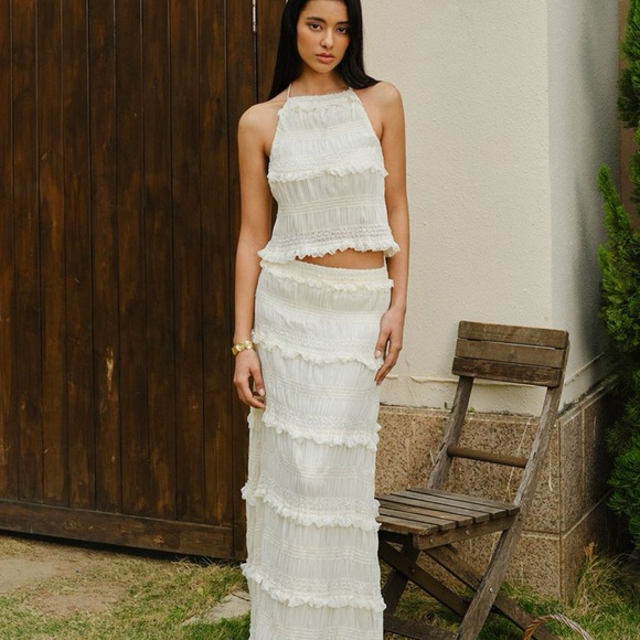 Commense | Other | Chic Commense Twopiece Ruffled Top And Maxi Skirt ...